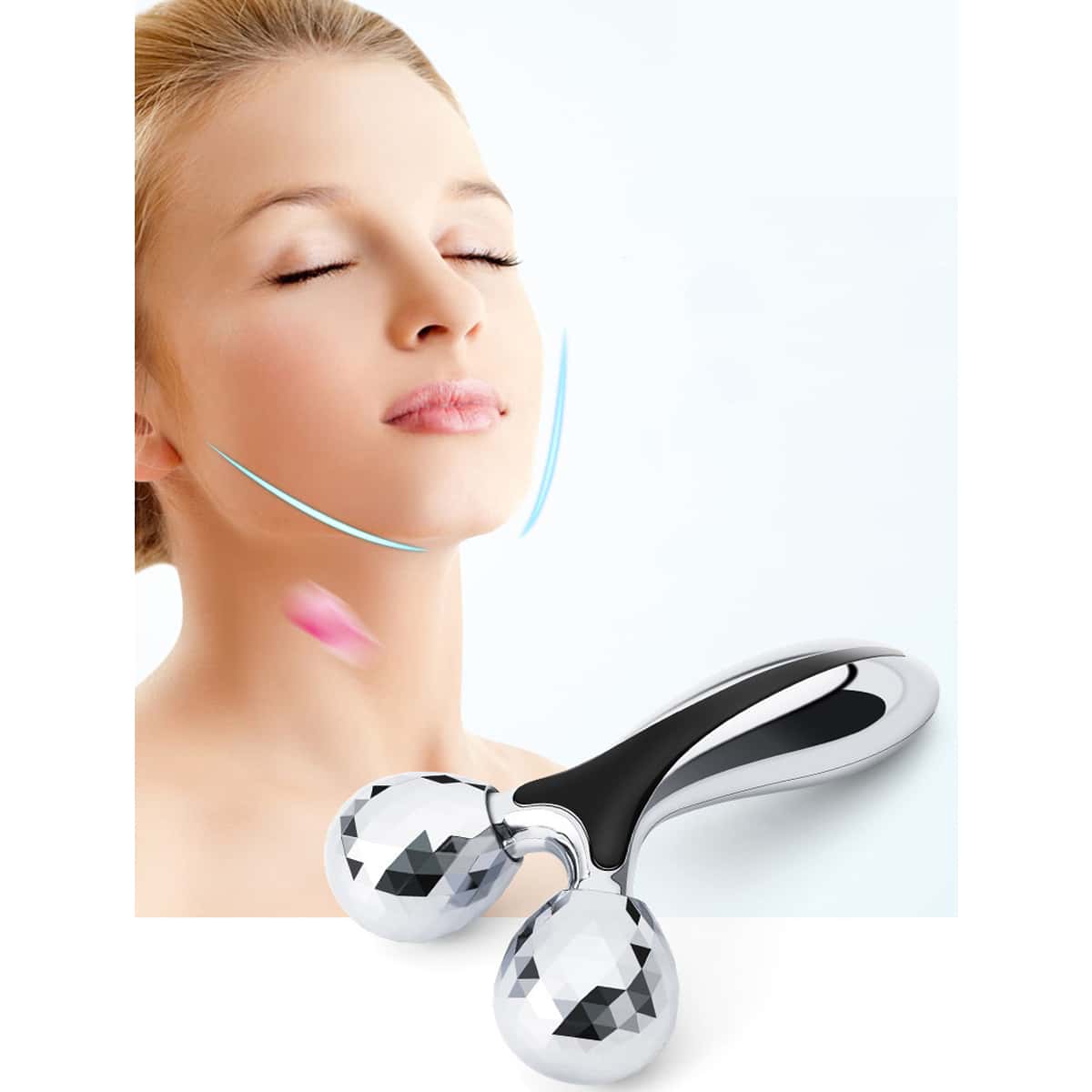 Handheld V-shaped Face Lifting Roller Massage Device, 3d Rolling ...