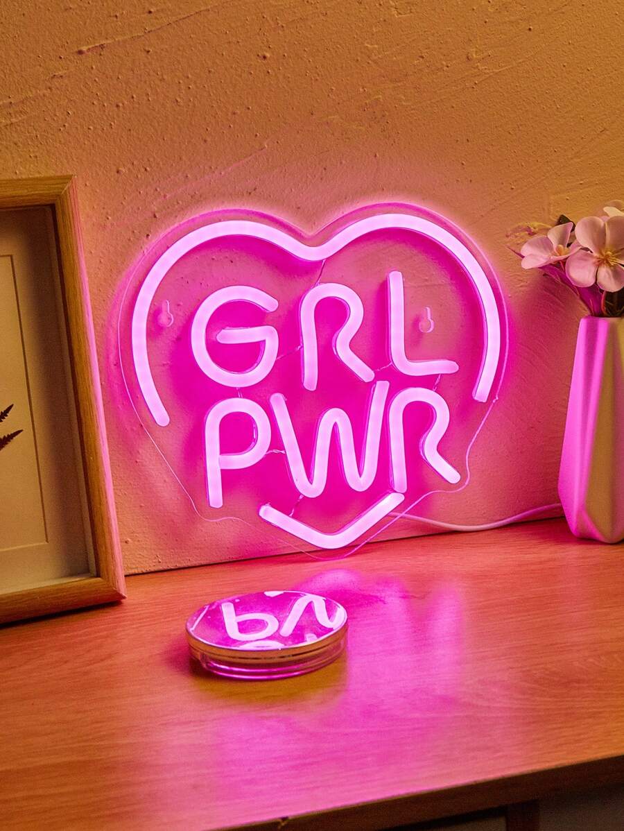 1pc Girls power LED Neon Signs for Wall and Table Decor, Light Up Signs ...