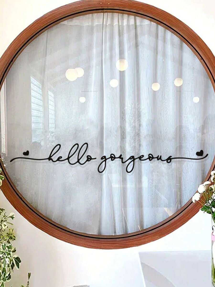 1PC Quote Mirror Decals Set Hello Beautiful Decal Hello Gorgeous Mirror ...