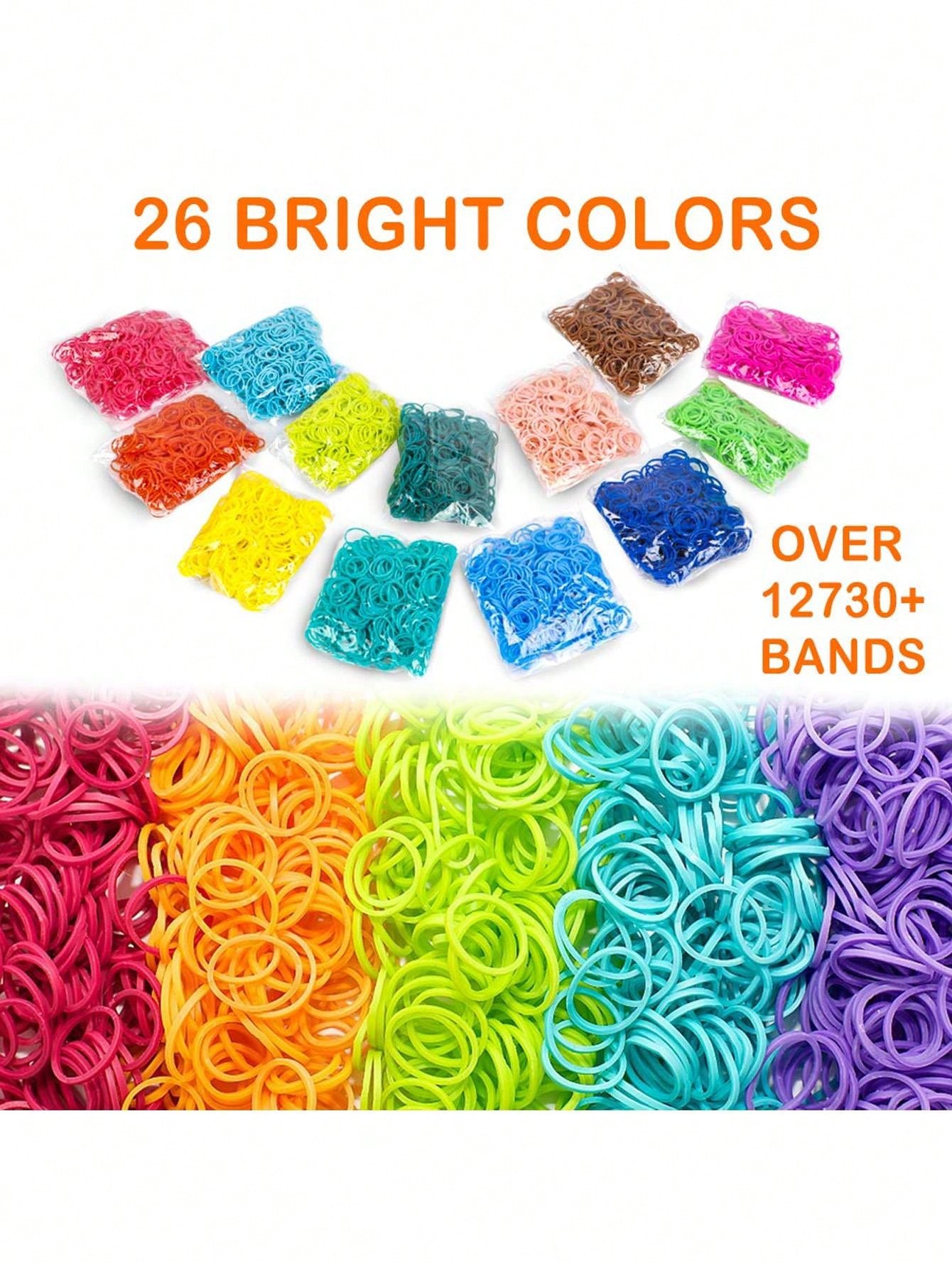12730pcs Loom Rubber Bands Refill Kit In 26 Color With 500 Clips,6 ...