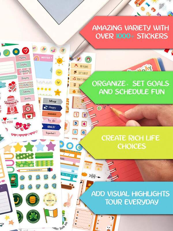 Planner Stickers Book - Including Date And Schedule Planning Stickers ...