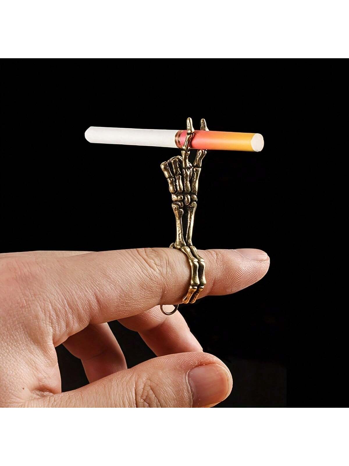 1pc, Vintage Golden Cigarette Holder Rings, Punk Smoke Rings ...