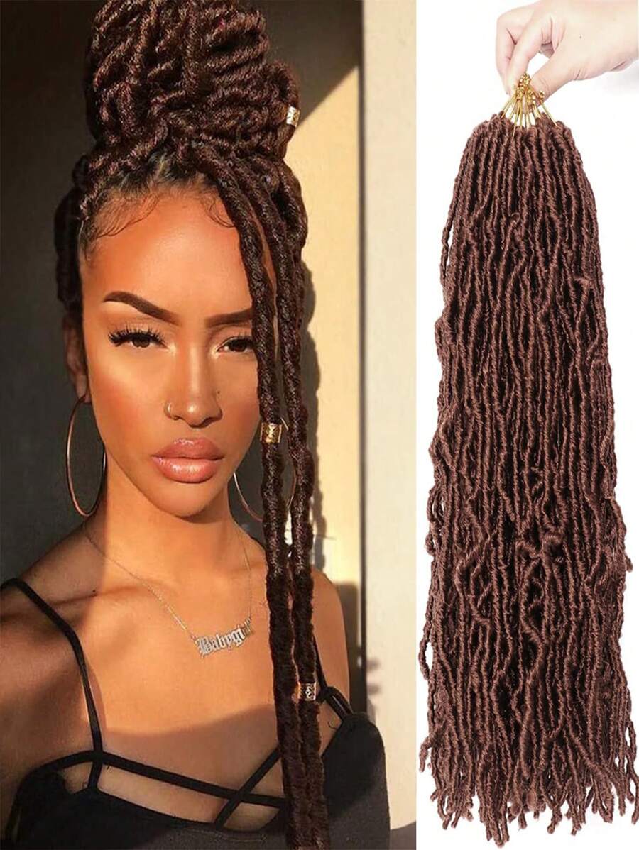 New Faux Locs Crochet Hair 24 Inch Natural Butterfly Soft Locs Curly ...