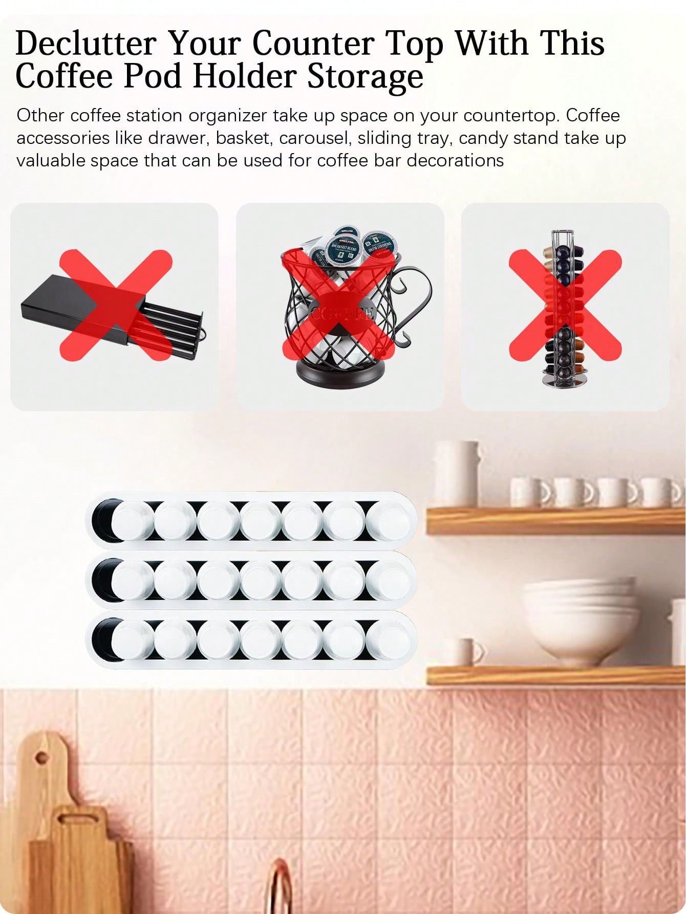 Wall Mounted Acrylic Coffee Pods Holder For Capsules Coffee Station ...