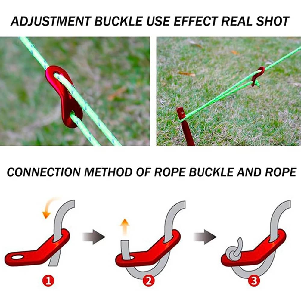 Camping High Visibility Reflective Tent Rope 5mm*4m With Aluminum Alloy ...