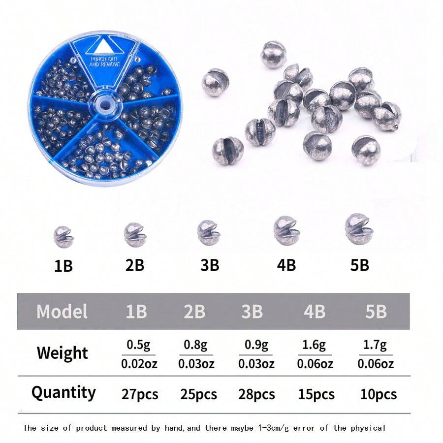 HENGJIA 105pcs Premium Lead Sinkers With Convenient Storage Box - 5 ...