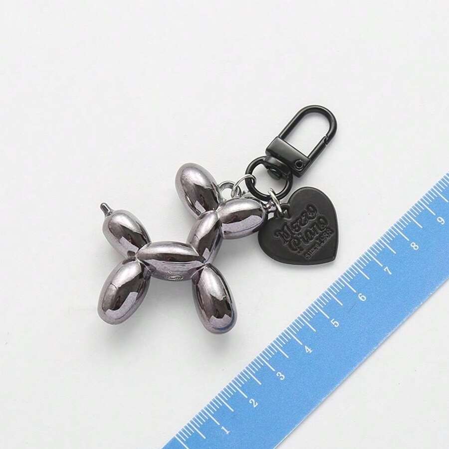 Heart Balloon Dog Shaped Keychain Couple Keyring, Diy Bag Hanging ...