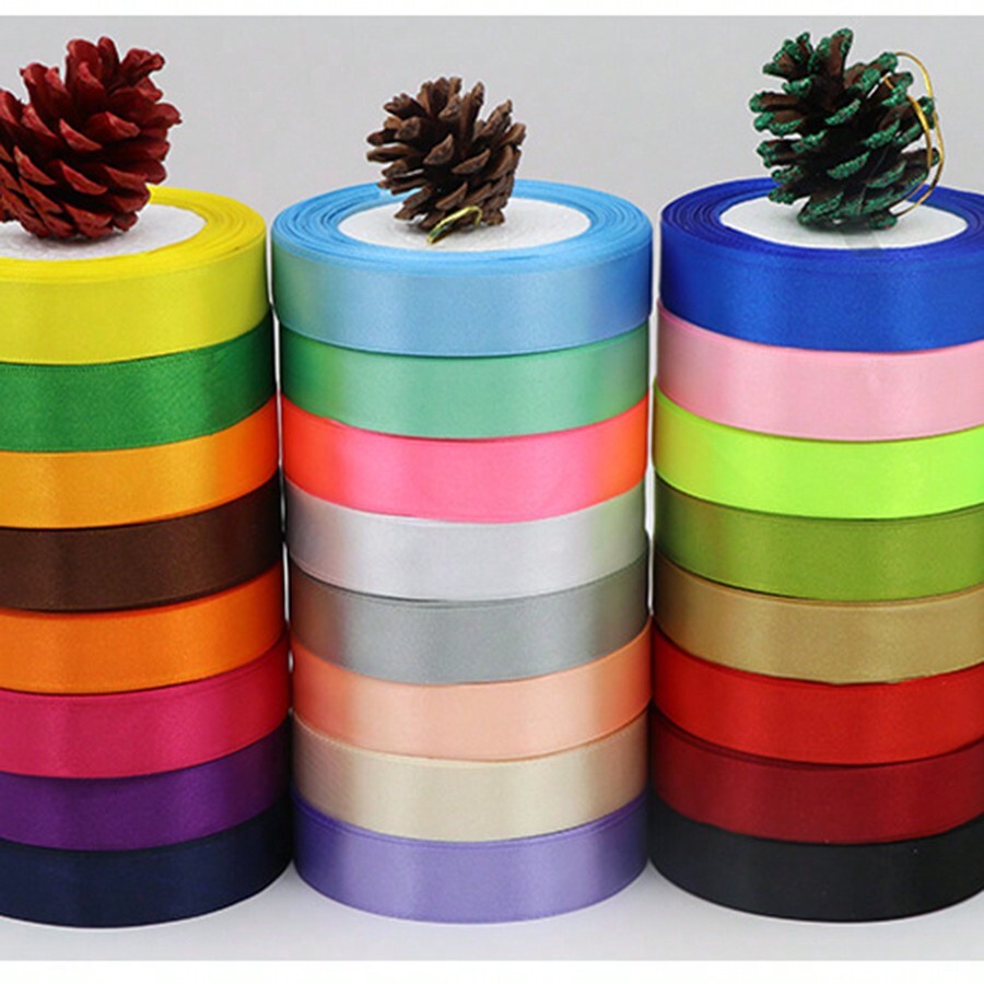 2cm Satin Ribbon, Silk Ribbon, Colorful Ribbon, Polyester Band For Gift ...