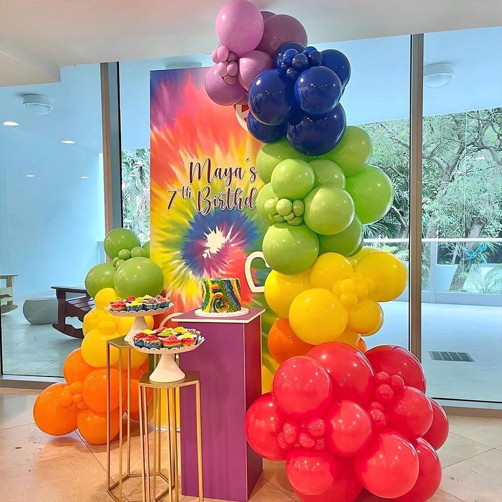 50/185PCS Tie Dye Balloon Garland Arch Kit,Retro 60s 70s Hippie Theme ...