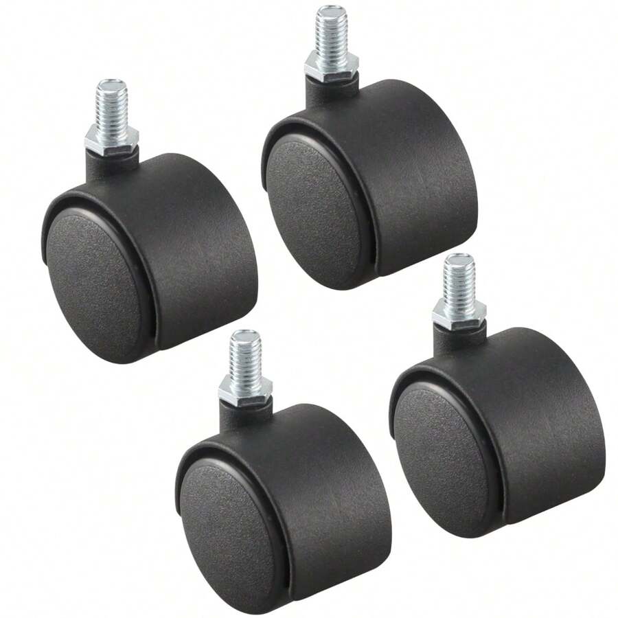 Office Chair Casters Wheels, Set of 4 Swivel Caster Black 1.5 Inch ...