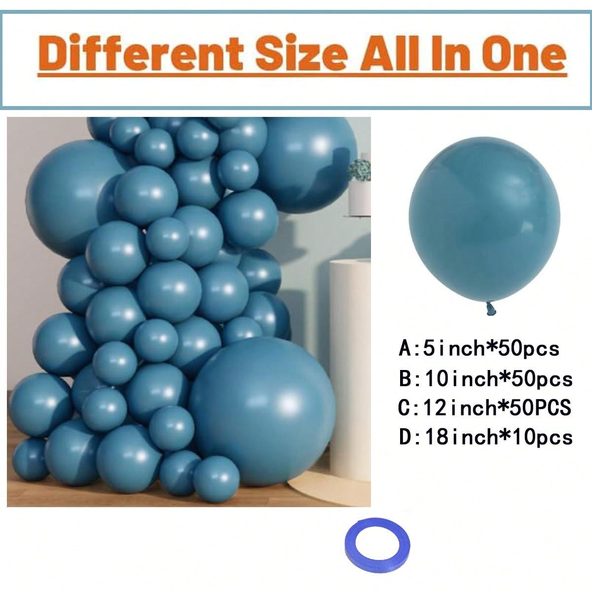 10/50/127PCS Assorted Latex Balloons Different Sizes 18 12 10 5 Inch ...