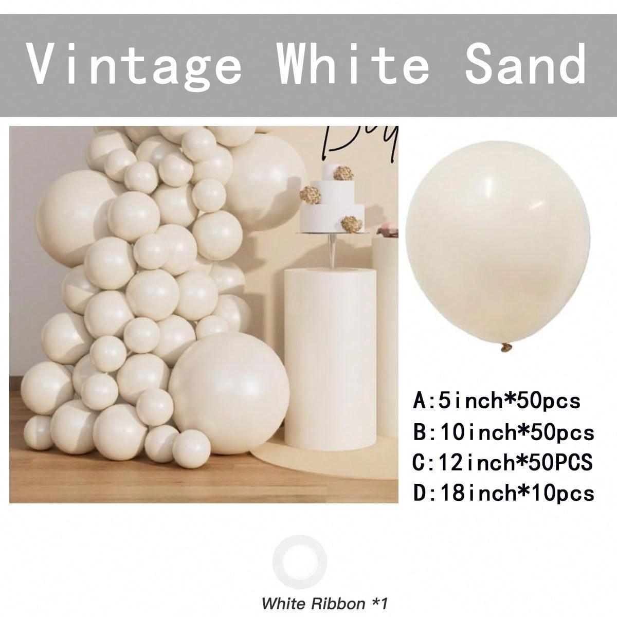 10/50/127PCS Assorted Latex White Sand Balloons Different Sizes 18 12 ...