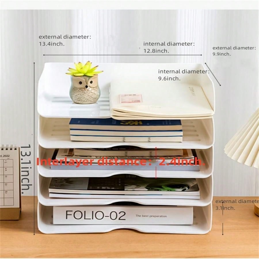 1pc (layer) Desk File Organizer, Stackable A4 Paper Storage Box ...
