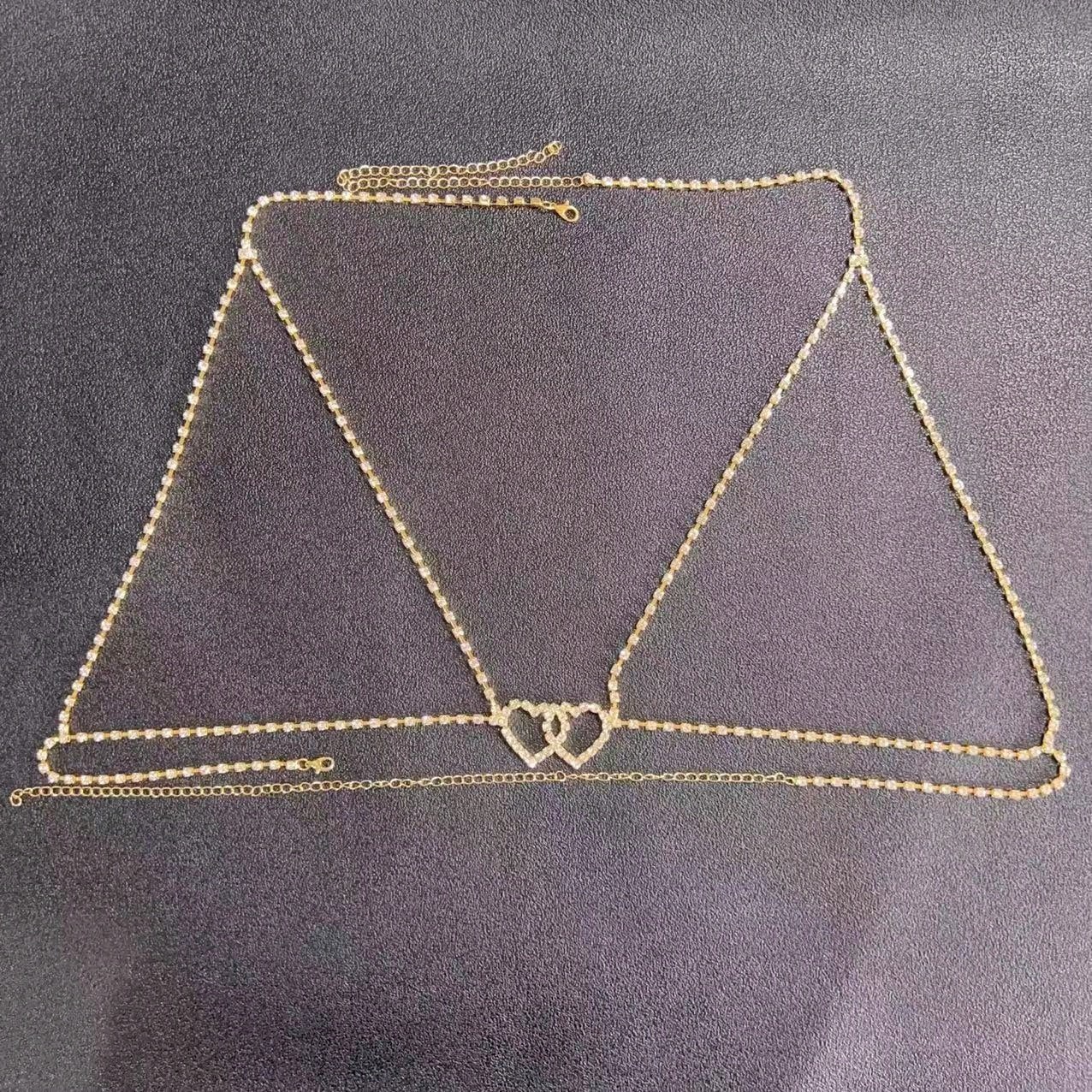 European And American Rhinestone Sexy Pure Desire Chest Chain For Women ...