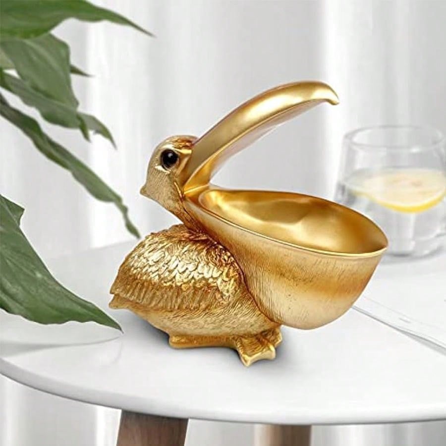 Creative Resin Pelican & Toucan Sculpture Key Candy Bowl Entrance ...