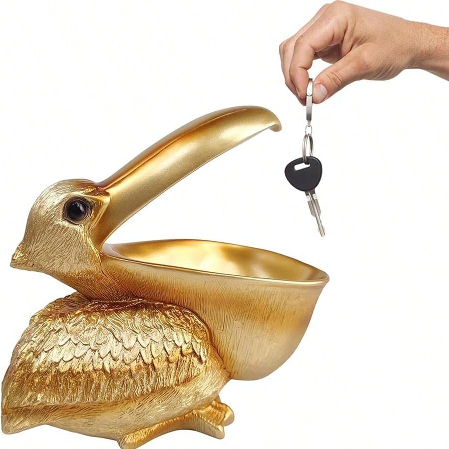 Creative Resin Pelican & Toucan Sculpture Key Candy Bowl Entrance ...