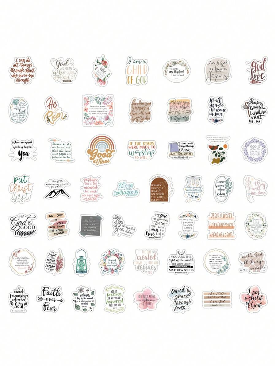 200PCS Bible Stickers Jesus Stickers,Christian Jesus Scripture Stickers ...