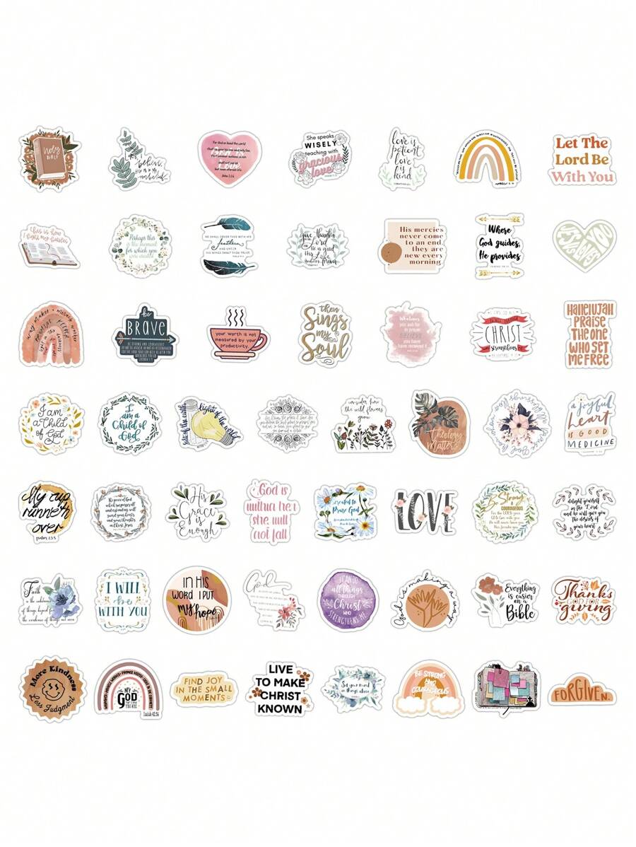 200PCS Bible Stickers Jesus Stickers,Christian Jesus Scripture Stickers ...