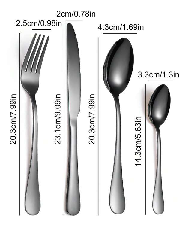 24pcs Stainless Steel Cutlery Set Gift Box, Suitable For Family Kitchen ...