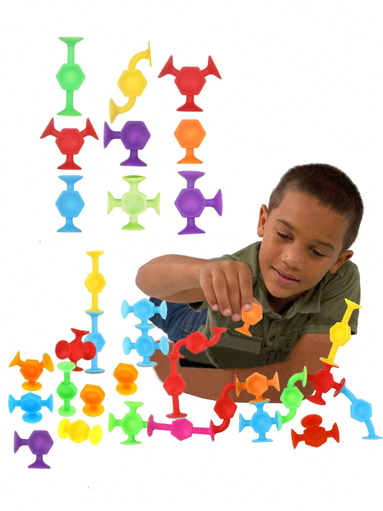 19 Pcs/Set Random Color Soft Silicone Suction Cup Pop Sucker Toys DIY ...