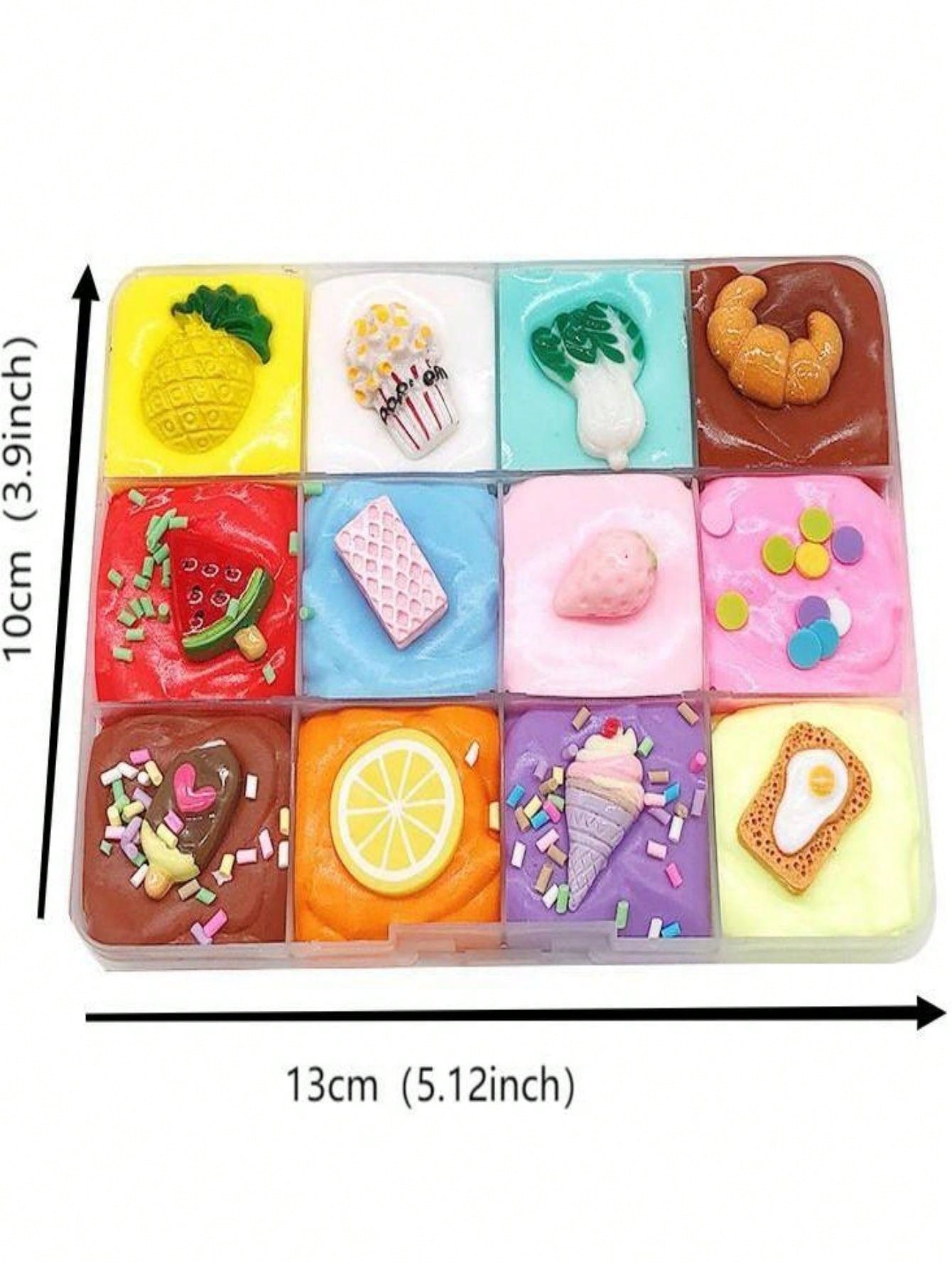 1 Box 12 Colors Rainbow Putty, Fruit Shaped Slime Set For Diy Gifts ...