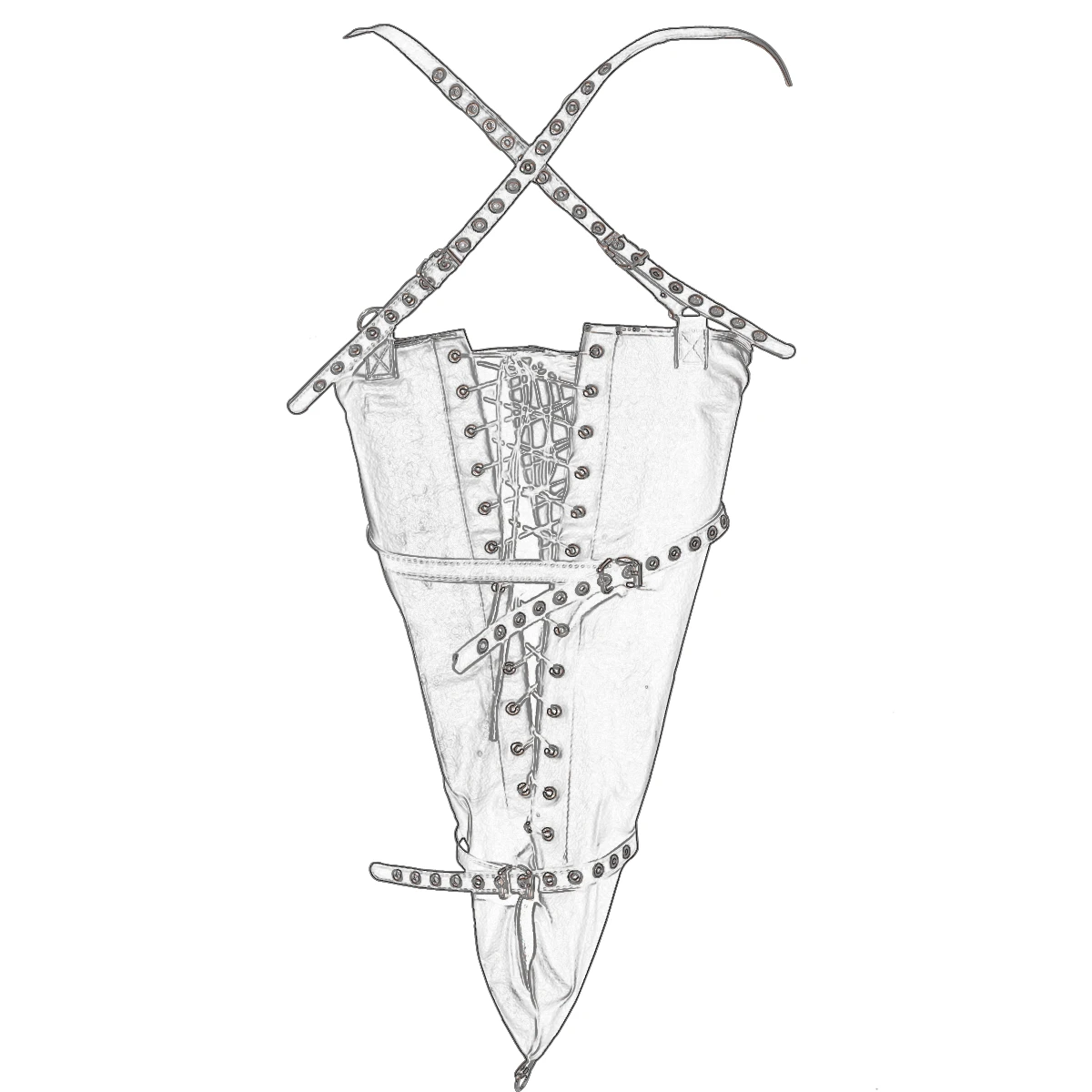 Pu Leather Over Shoulder Arm Binder Body Harness Bondage Restraints