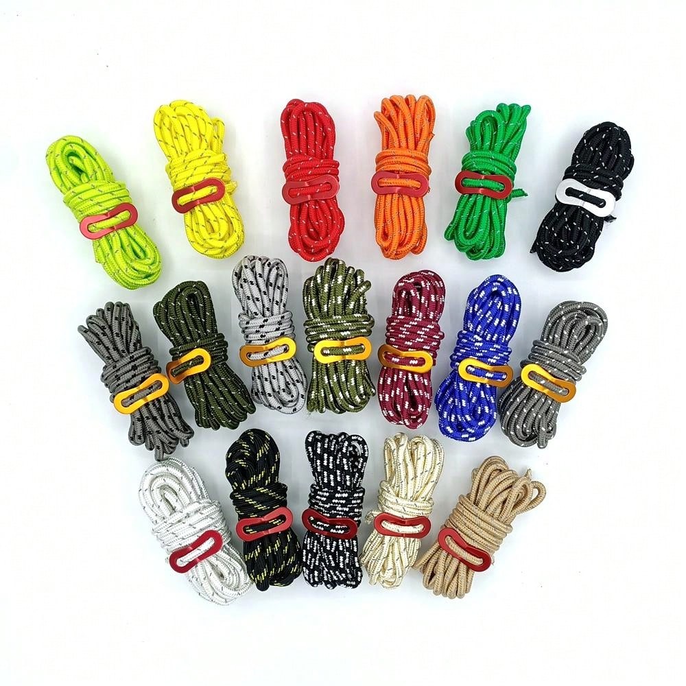 Camping High Visibility Reflective Tent Rope With Aluminum Alloy Double ...