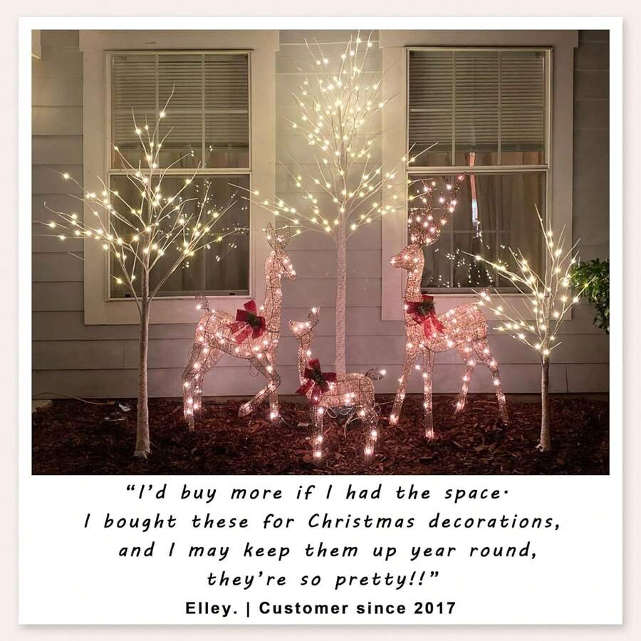 Lighted Birch Tree 6FT 72 LED Artificial Tree for Dration Inside and ...