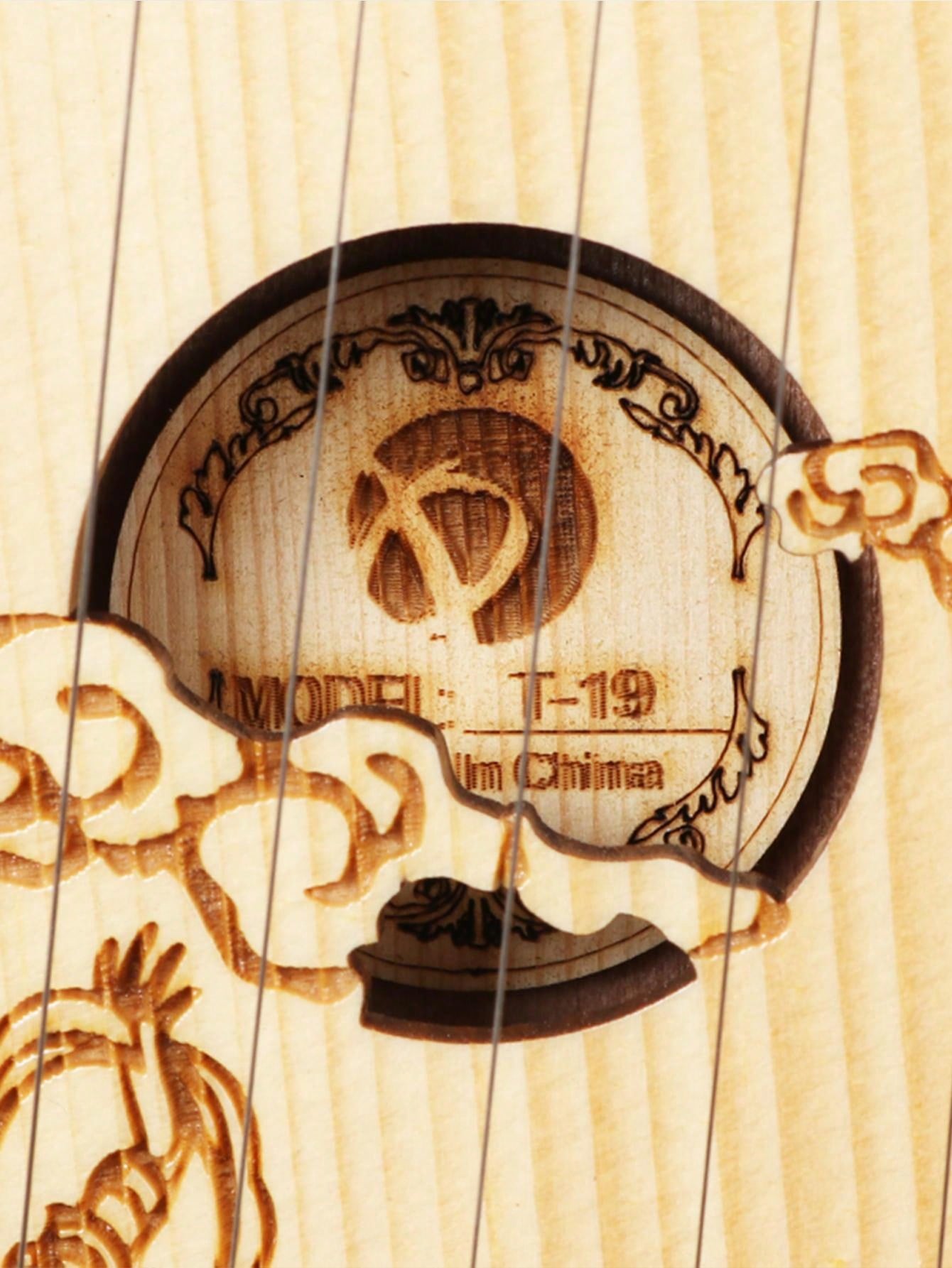 1pc 19-string Moon Lyre Harp Beginner's Portable Small Sized Lyre Harp ...