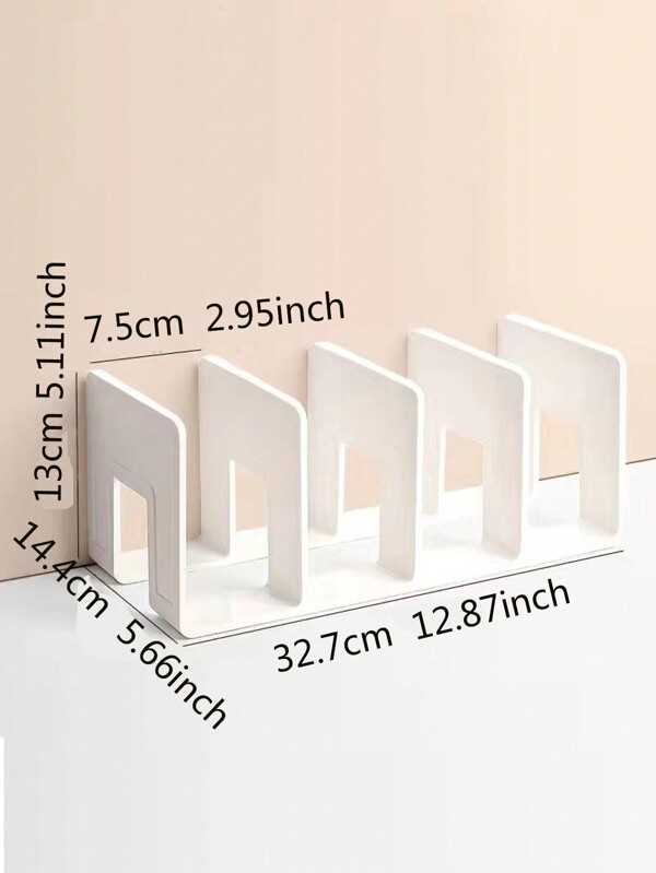 1pc White Desktop Bookshelf Divider Storage Rack, Simple Multi ...