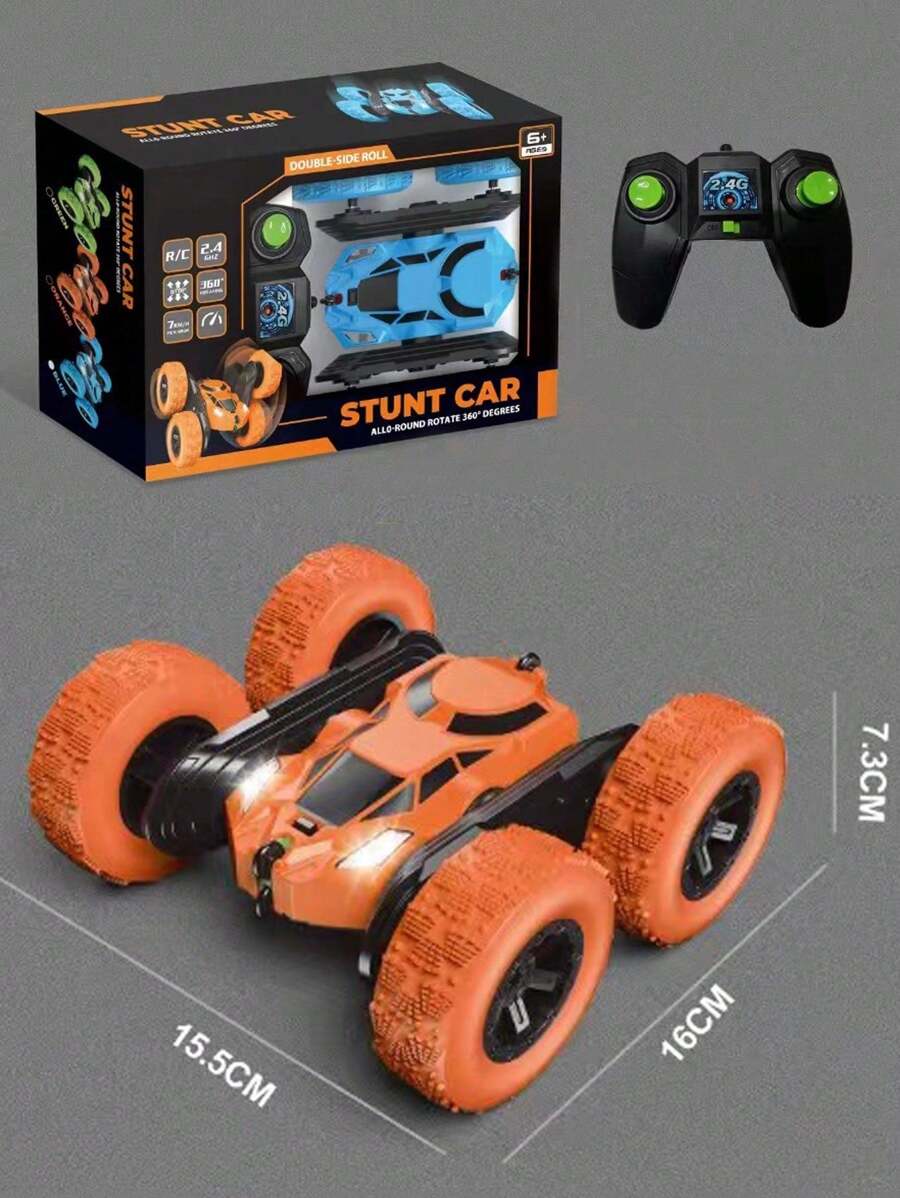 1pc Green Remote Control Stunt Car With Double-sided Design, Capable Of ...