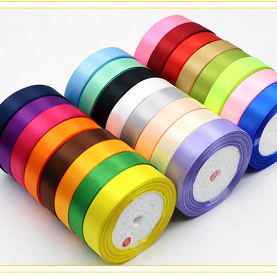 2cm Satin Ribbon, Silk Ribbon, Colorful Ribbon, Polyester Band For Gift ...
