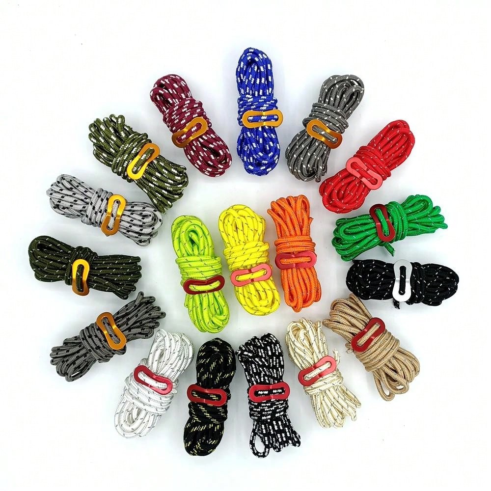 Cuerda Trenzada De Camping Fluorescente Reflectante Paracord De 5 Mm Para Aventuras Al Aire ...