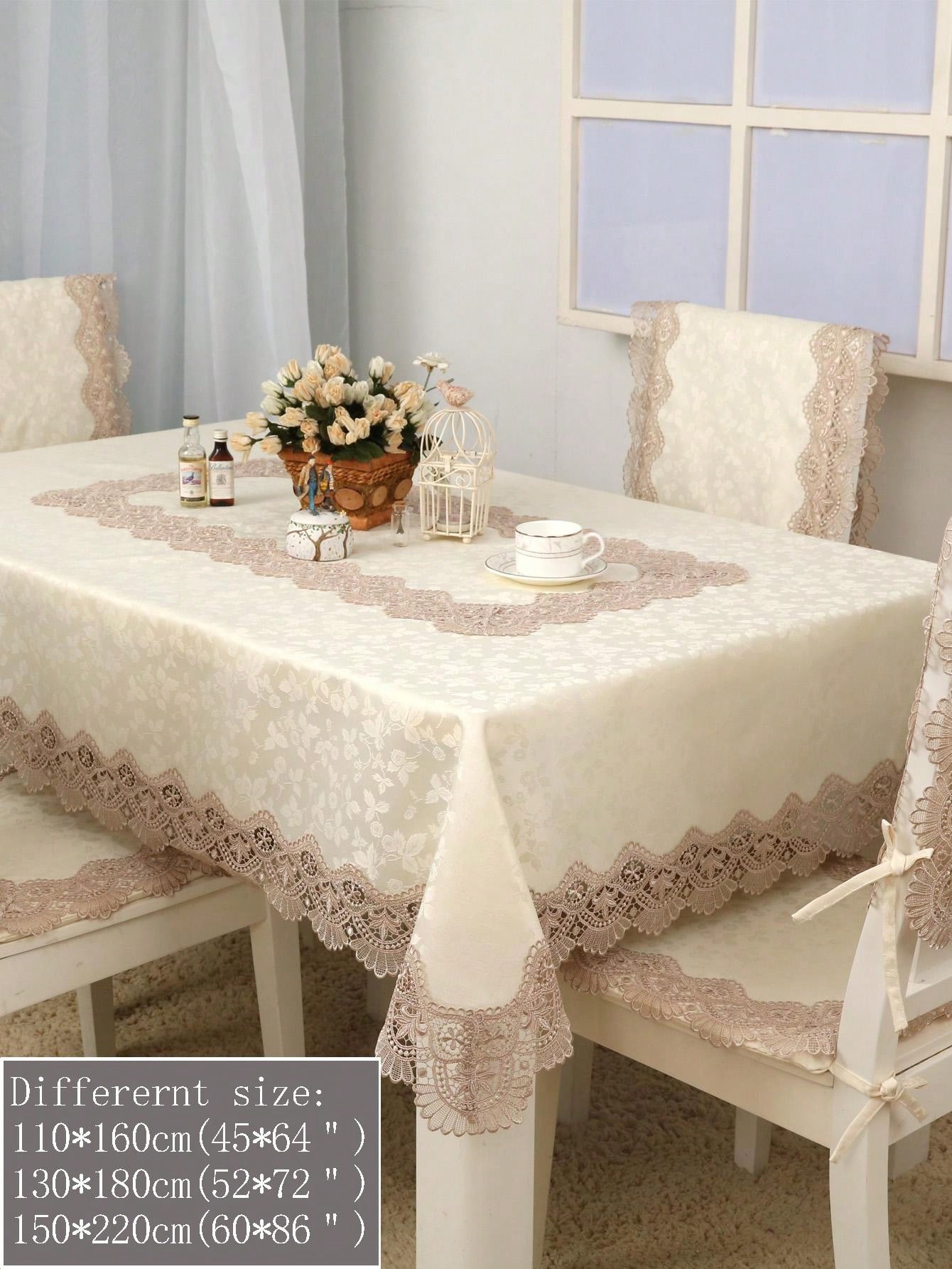 1pc Lace Trim Tablecloth | SHEIN USA