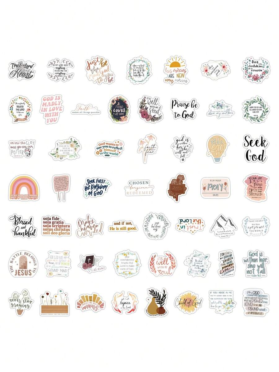 200PCS Bible Stickers Jesus Stickers,Christian Jesus Scripture Stickers ...