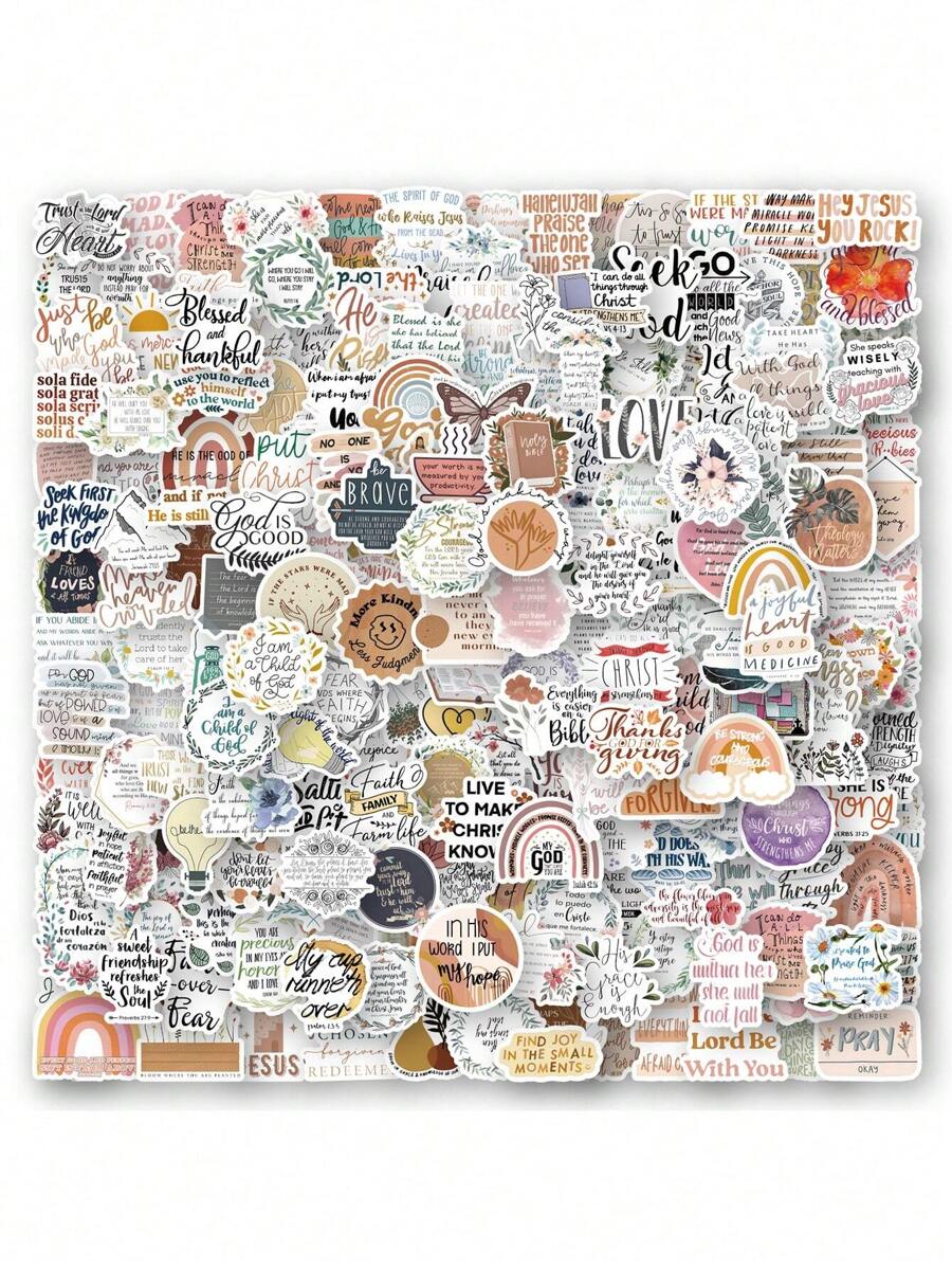 200PCS Bible Stickers Jesus Stickers,Christian Jesus Scripture Stickers ...