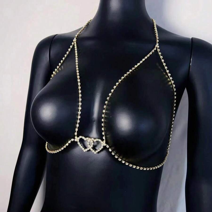 European And American Rhinestone Sexy Pure Desire Chest Chain For Women - Neck Hanging ...