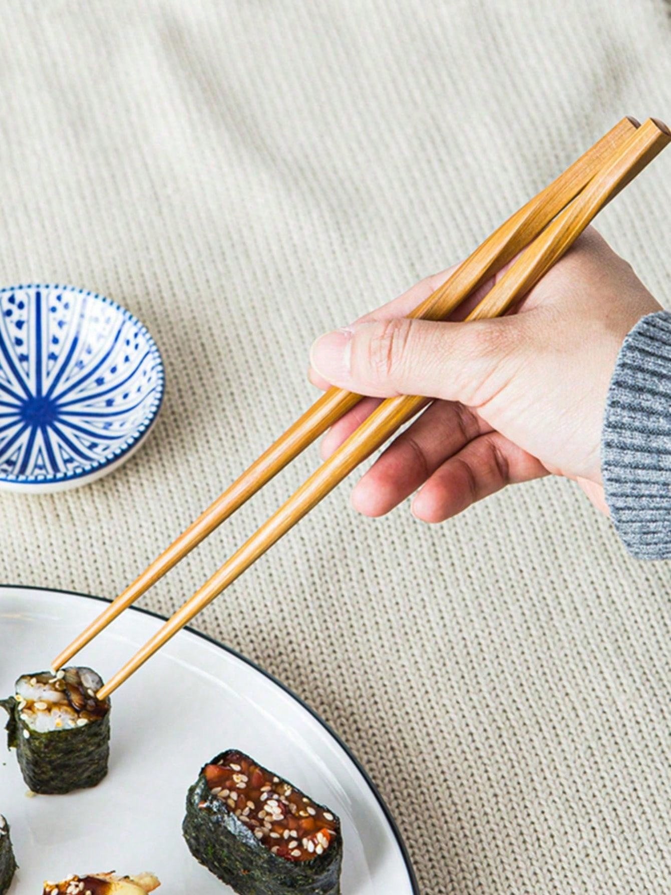 10PCS Wooden Chopsticks, Sushi Chopsticks, Rice Chopsticks, Pasta ...