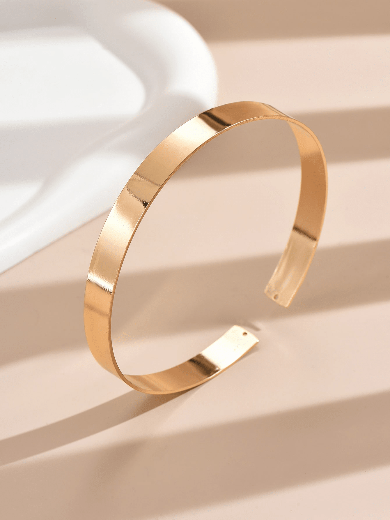 Metallic Shiny Gold Simplistic Bangle Bracelet | SHEIN USA