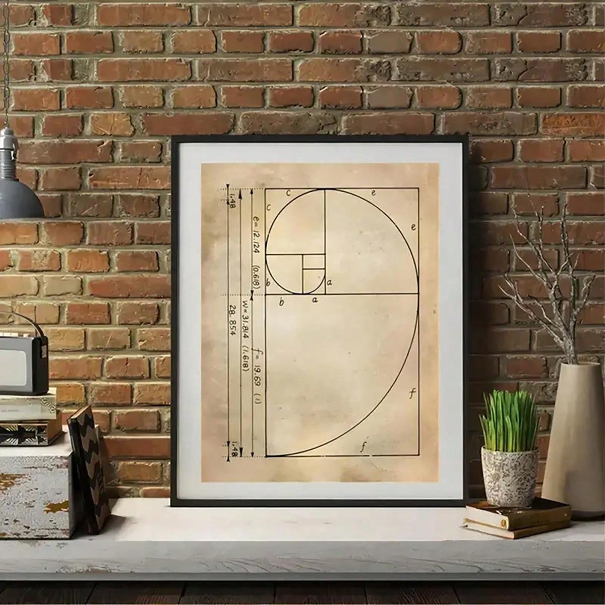 1pc Canvas Poster, Fibonacci Spiral, Golden Ratio, Fibonacci Sequence ...