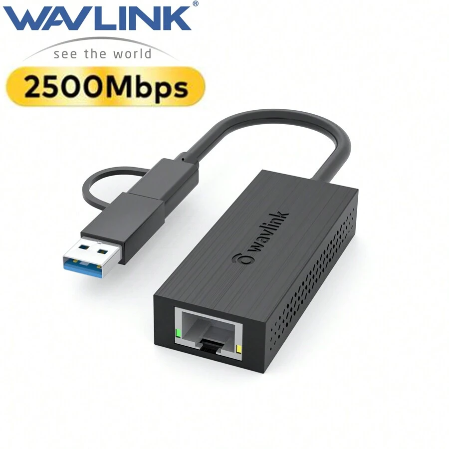 WAVLINK USB-C und USB-A zu 2,5 Gigabit Ethernet Adapter, kompakt ...