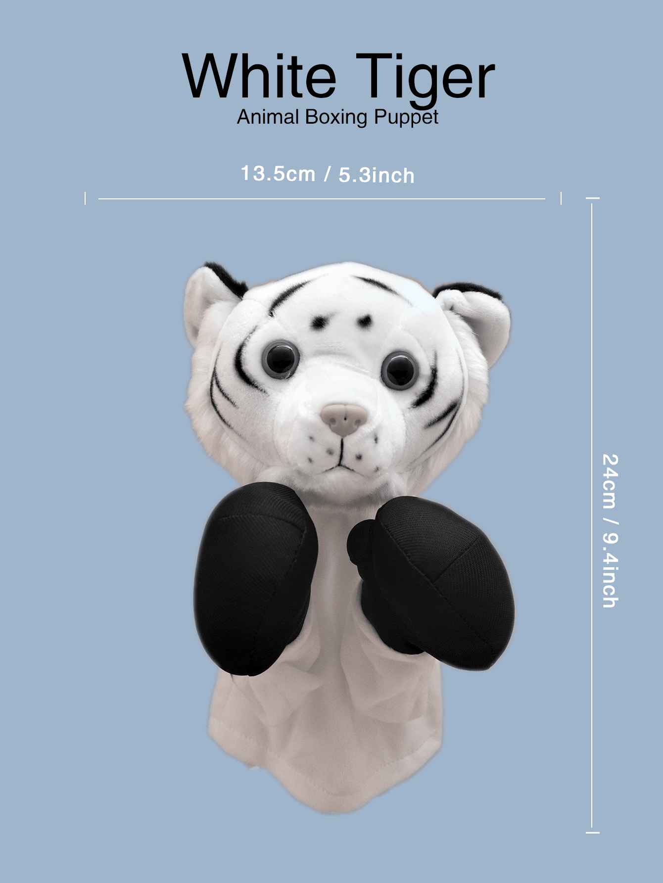 1pc Plush White Tiger Boxing Puppet With Voice - Party Game - Role Play ...