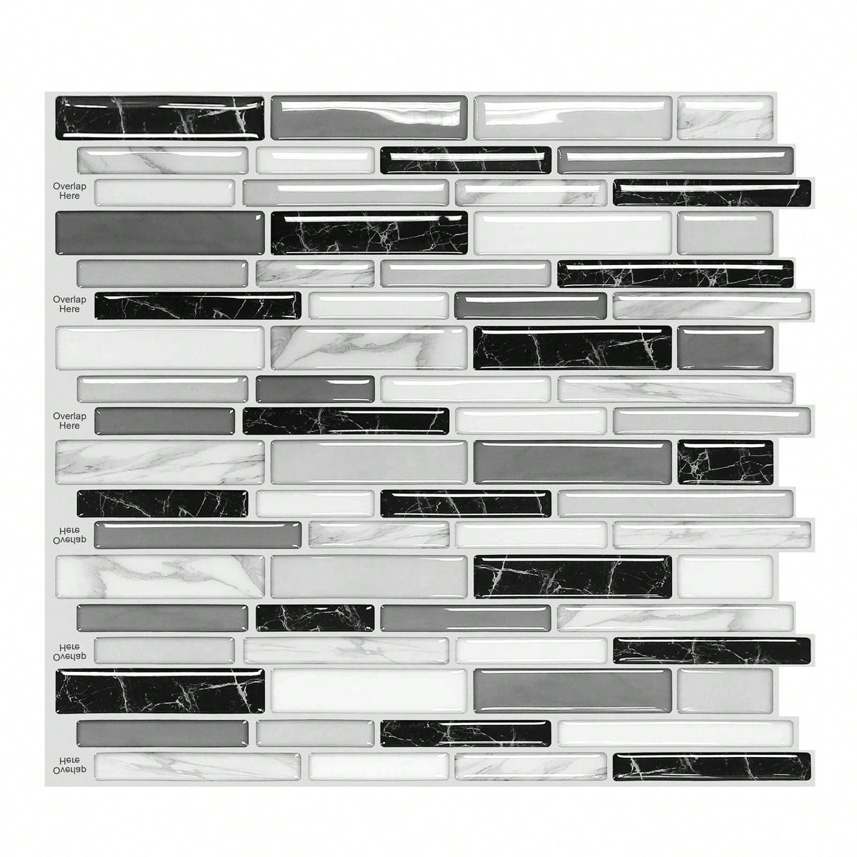 MT1006 Modern Grey Marble Long Strip Ceramic Tile Sticking (10 pieces ...