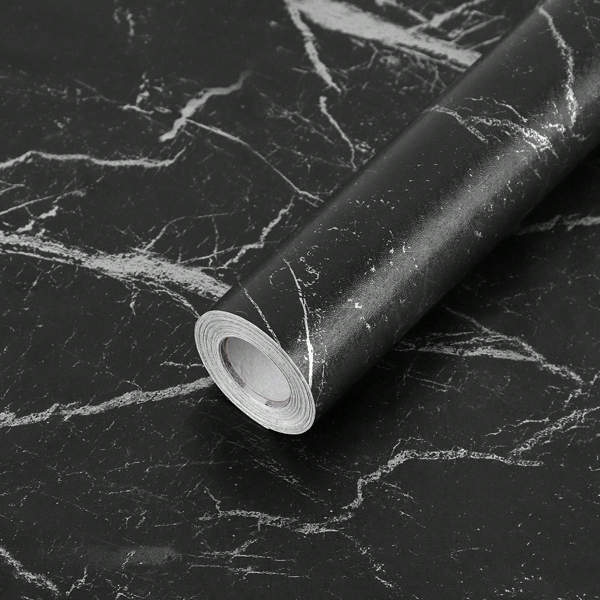1 stuk Matte Zwart Reliëf Marmer Behang , Waterbestendig , Voor Thuis ...