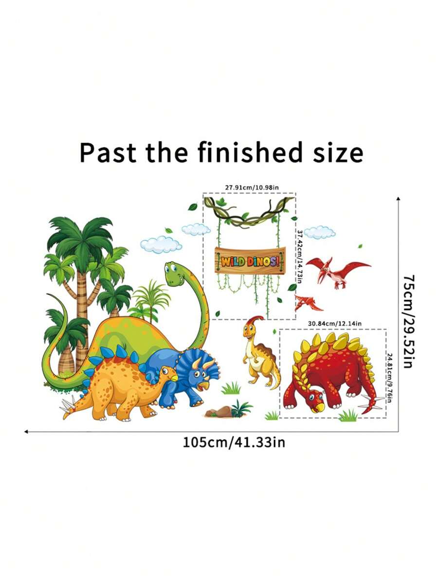 1pc Cartoon Dinosaur Wall Sticker For Kids Room Decoration, Nursery ...