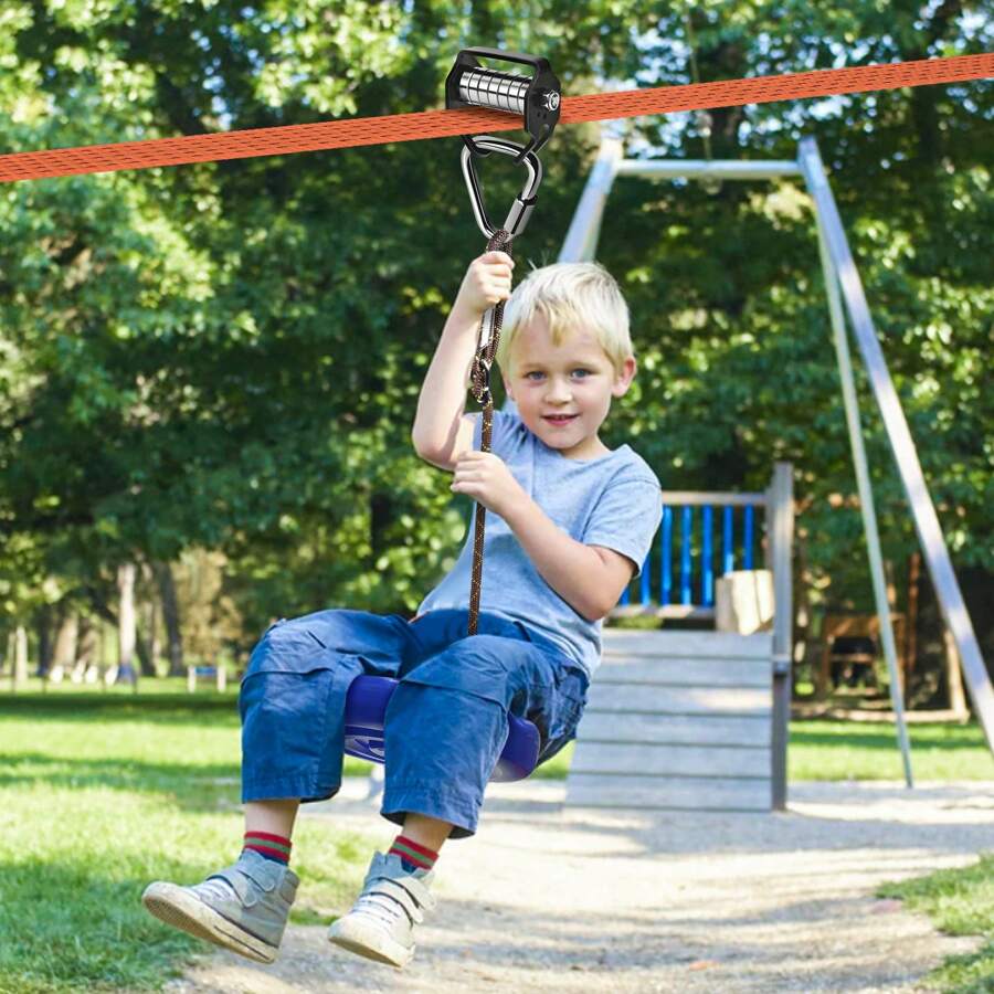 Kids Zipline Outdoor Toys - Pulley kit with 65-foot zipline, best ...