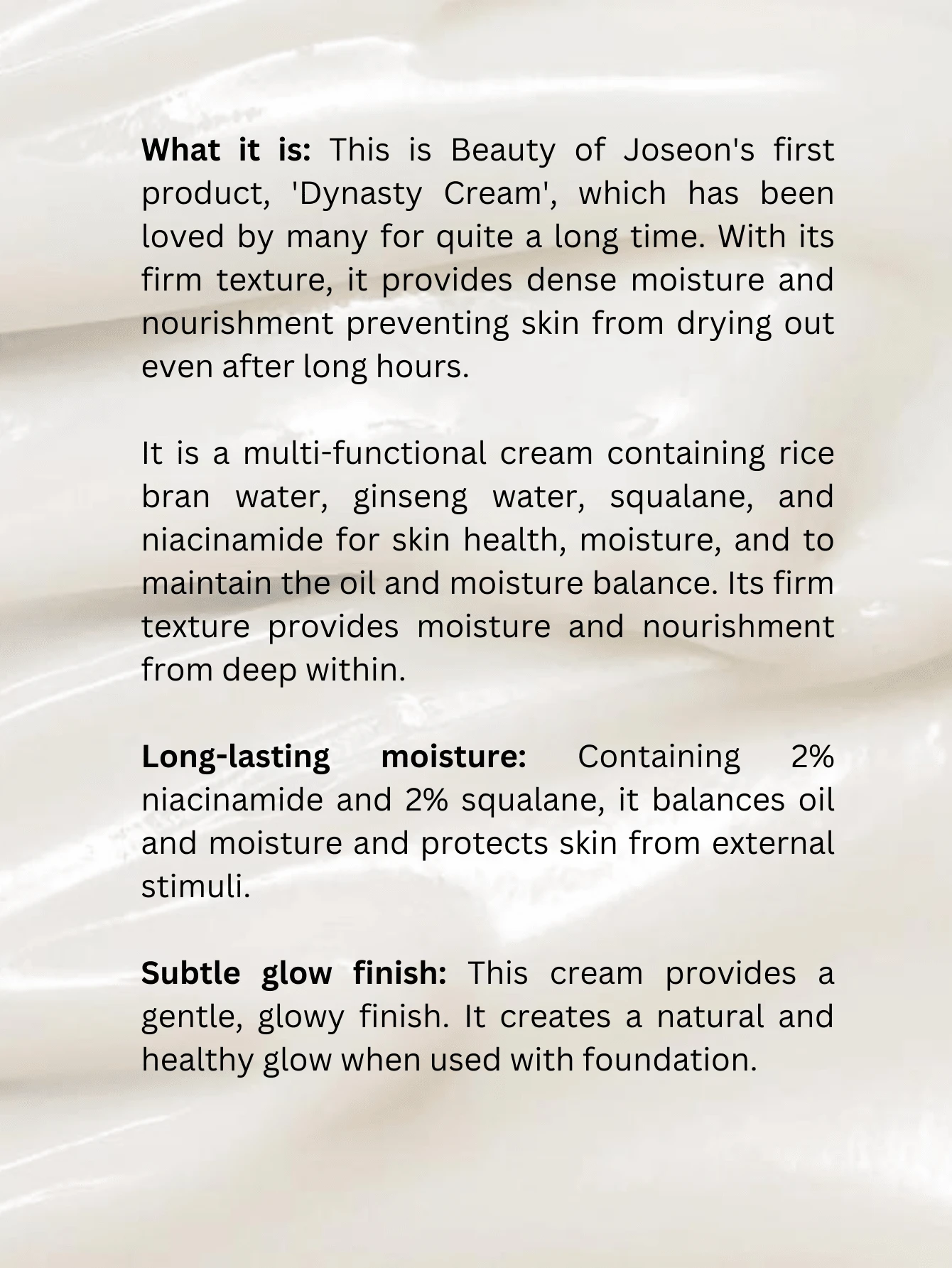 BEAUTY OF JOSEON Dynasty Cream Niacinamide Squalane Moisturizer Lotion ...