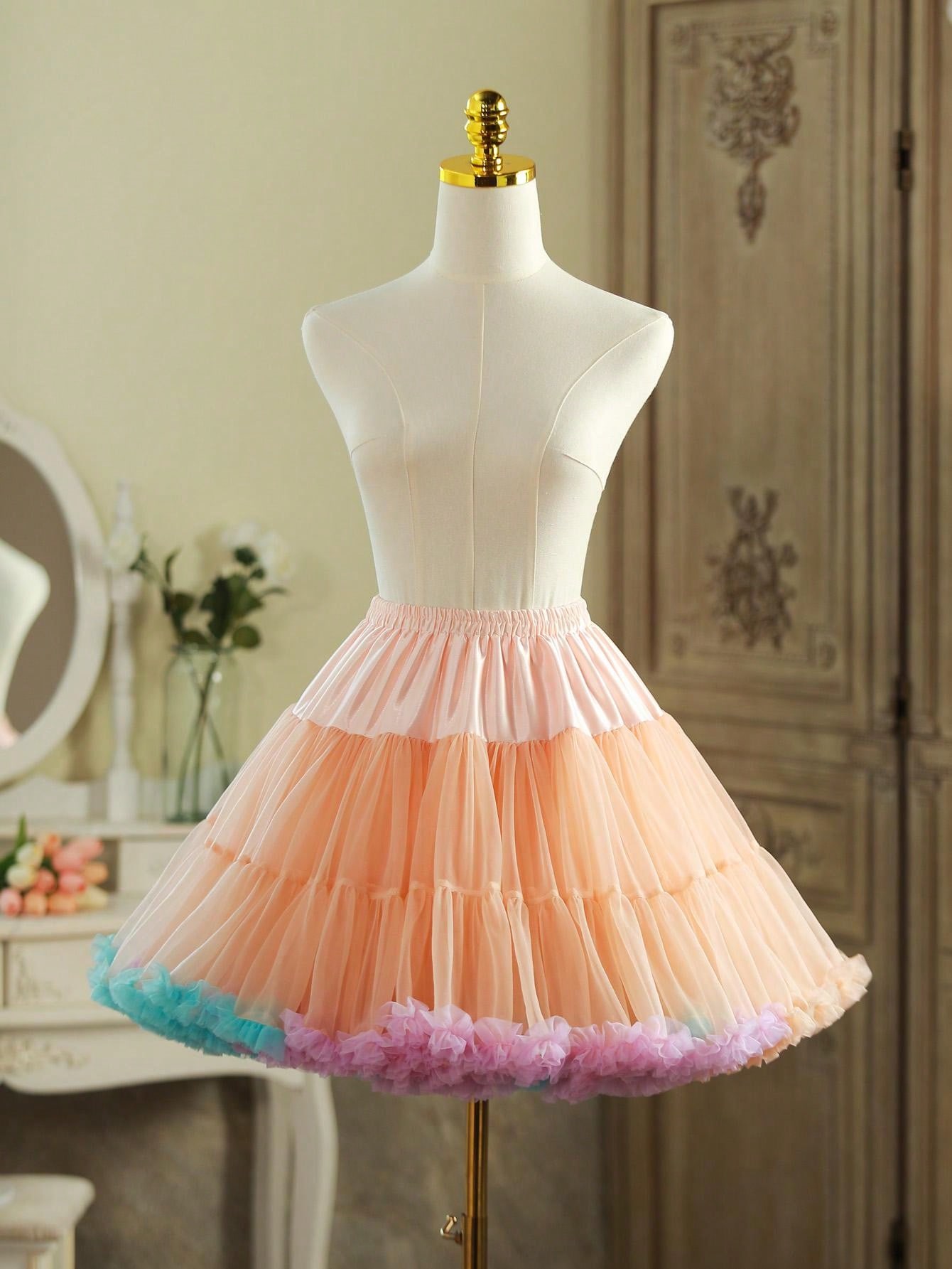 1pc Versatile Short Mesh Petticoat For Women To Match Lolita, Maid ...