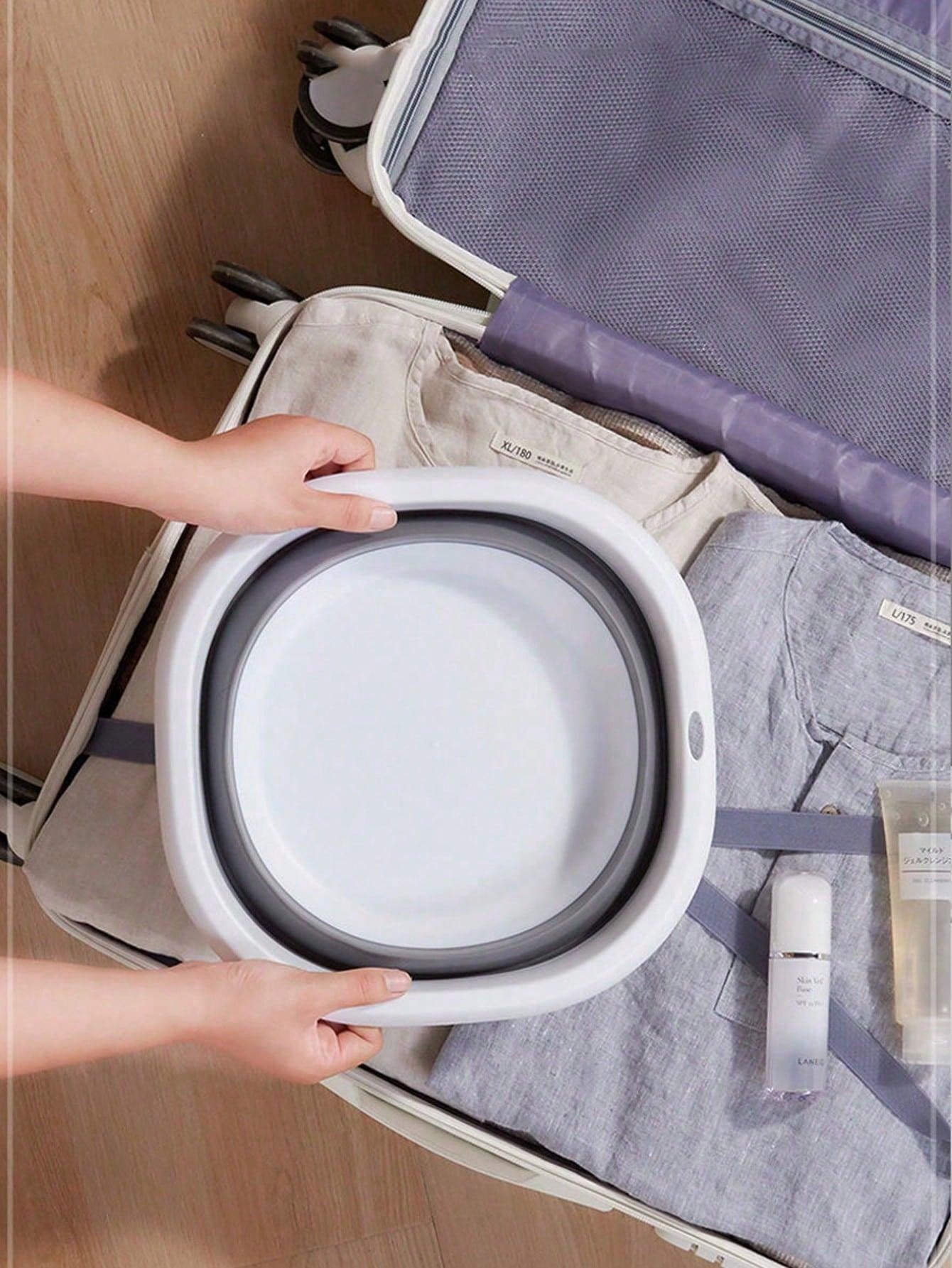 3PC portable wash basin silica gel folding foot wash basin multi ...