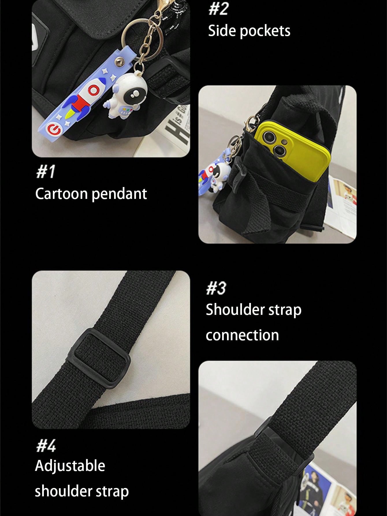 High School Students University Freshman Multifunctional Sling Bag ...